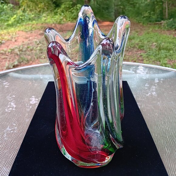 Murano | Art | Vintage Murano Hand Blown Glass Splash Vase | Poshmark